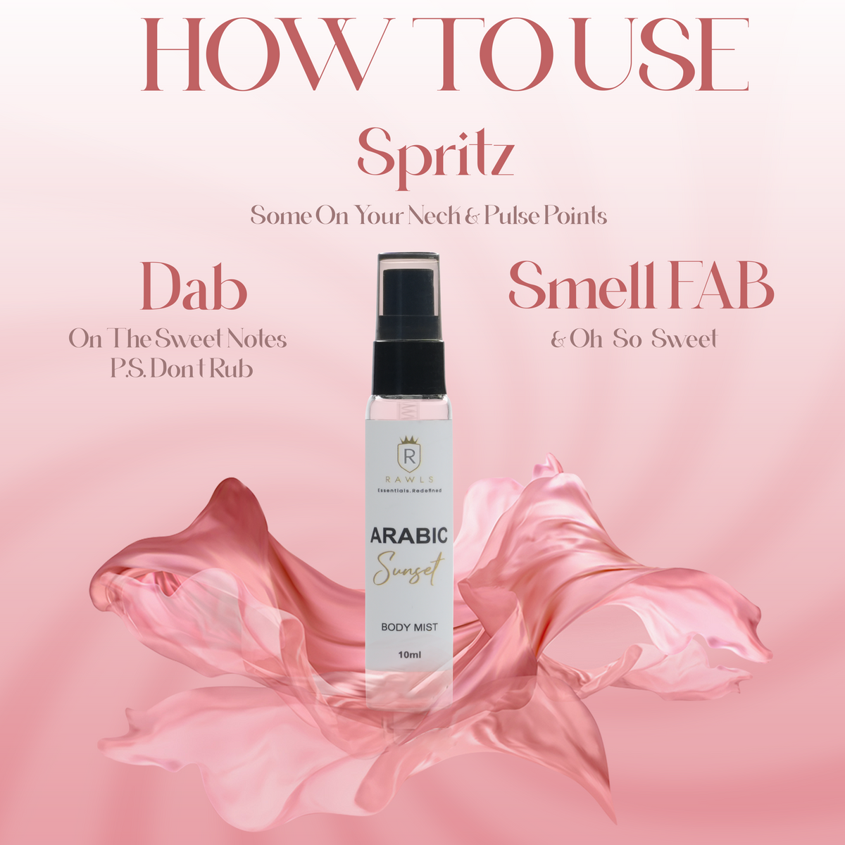 Pocket Arabic Sunset Body Mist - 10 ml - Mist For Her & Him – Rawls ...
