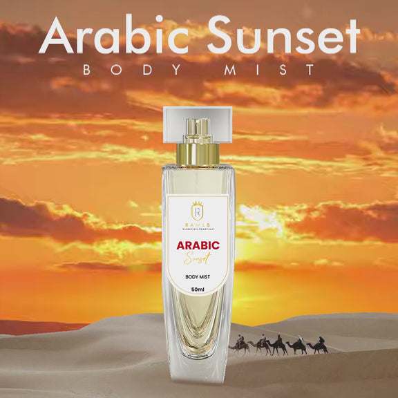 Sandalwood Arabic Sunset Body Mist | Long-Lasting Fragrance – Rawls ...
